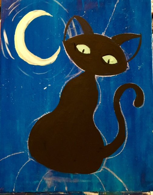 How To Paint A Halloween Cat - Step By Step Acrylic Painting