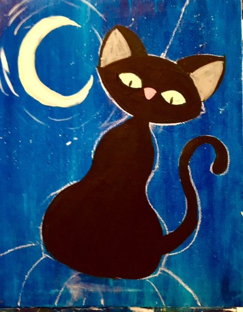 How To Paint A Halloween Cat - Step By Step Acrylic Painting