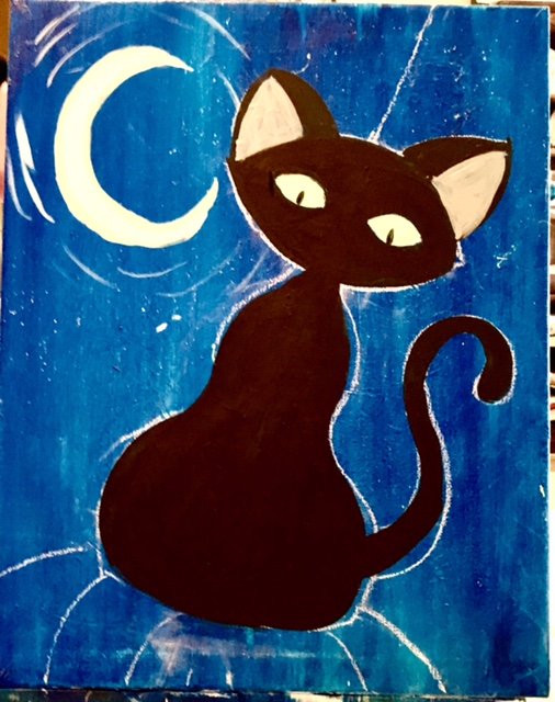 How To Paint A Halloween Cat - Step By Step Acrylic Painting