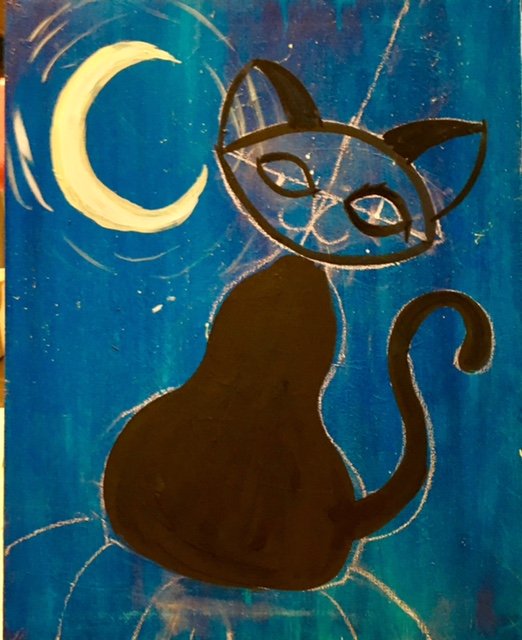 How To Paint A Halloween Cat - Step By Step Acrylic Painting