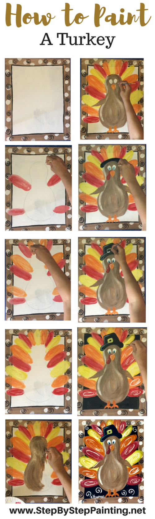 How to Paint A Turkey on Canvas - Step by Step Painting