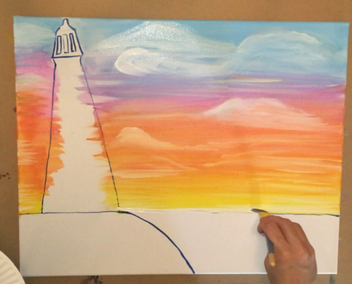 Lighthouse Painting - Step By Step Acrylic Tutorial - With Pictures
