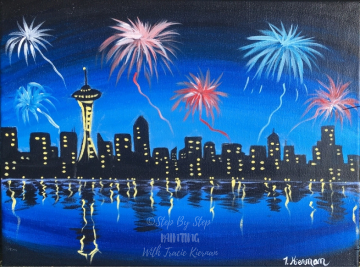 New Year Painting - Online Step By Step Acrylic Tutorial