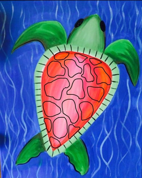 Sea Turtle Painting - Step By Step Acrylic Tutorial - For Beginners