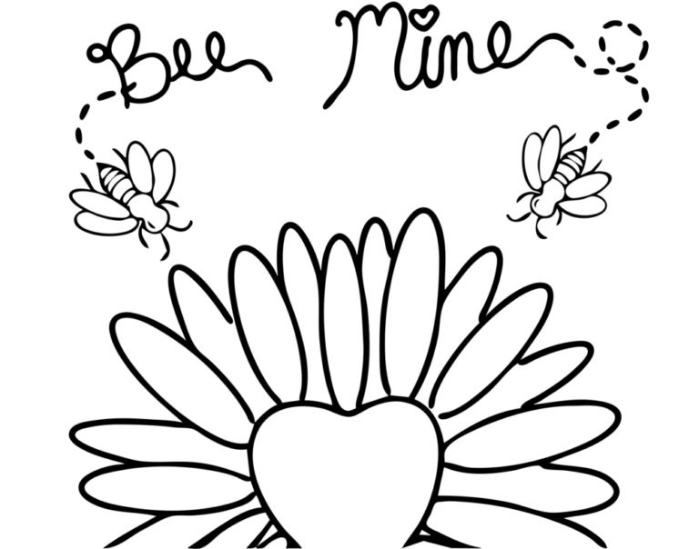 Bee Mine Heart Daisy Traceable - Tracie Kiernan - Step By Step Painting