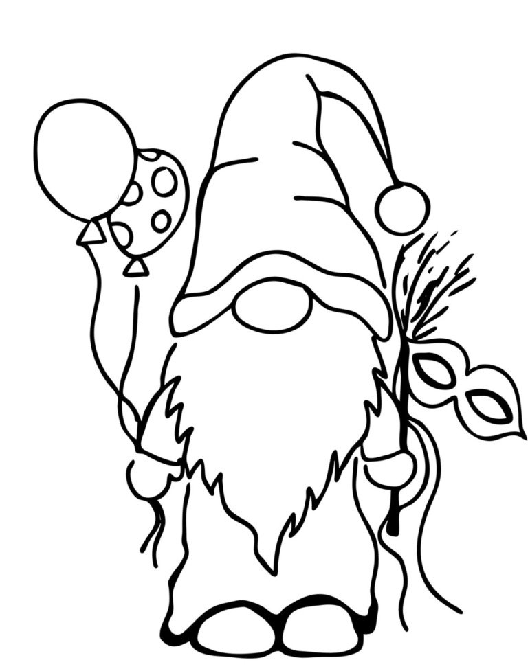 Mardi Gras Gnome Traceable - Tracie Kiernan - Step By Step Painting