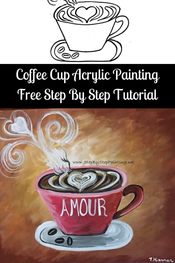 Coffee Cup Painting - Step By Step Painting For Beginners
