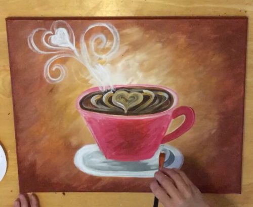 Coffee Cup Painting - Step By Step Painting For Beginners