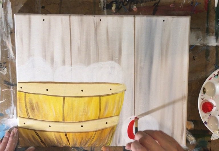 How To Paint An Apple With Acrylics - Apple Picking Basket