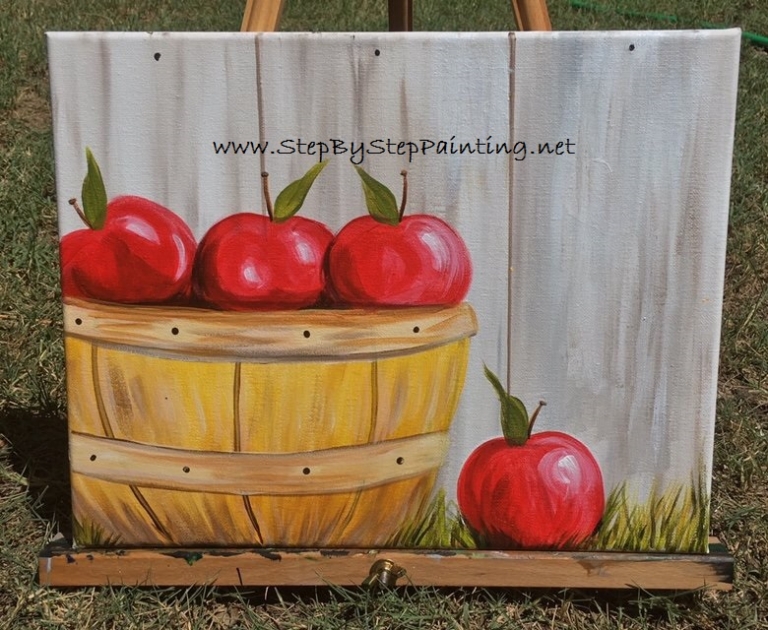 How To Paint An Apple With Acrylics - Apple Picking Basket