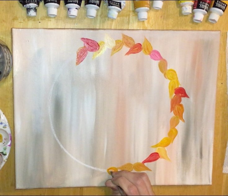 How To Paint A Fall Wreath - Step By Step Painting