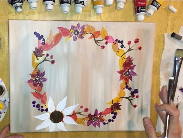 How To Paint A Fall Wreath - Step By Step Painting