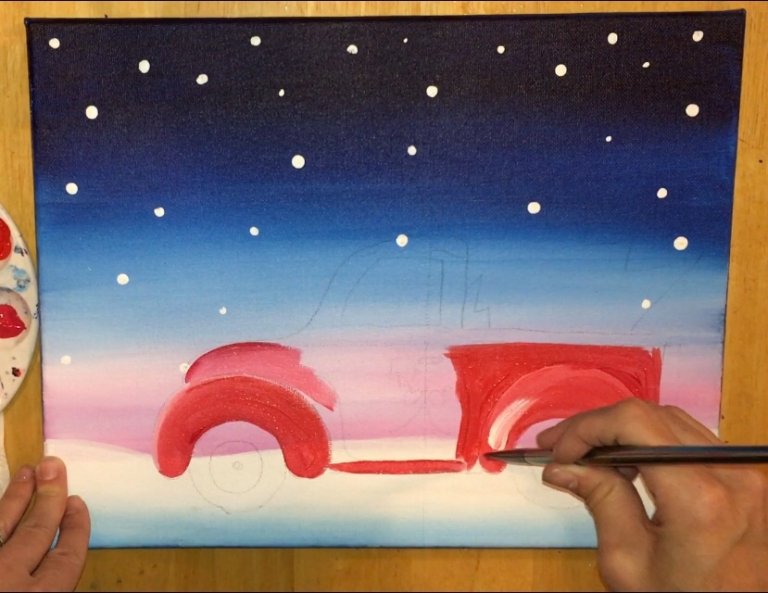 How To Paint A Christmas Tree Truck - Tracie Kiernan - Step By Step ...