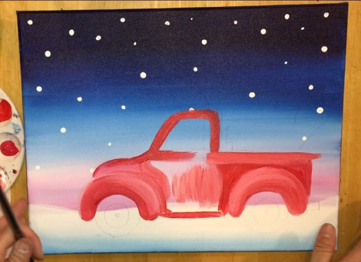 How To Paint A Christmas Tree Truck - Tracie Kiernan - Step By Step ...