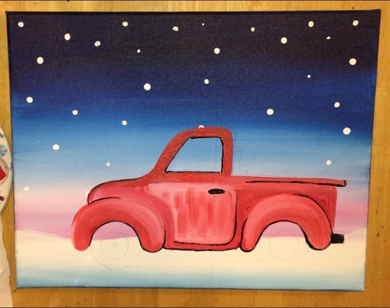 How To Paint A Christmas Tree Truck - Tracie Kiernan - Step By Step ...