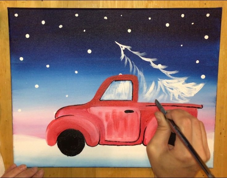 How To Paint A Christmas Tree Truck - Tracie Kiernan - Step By Step ...