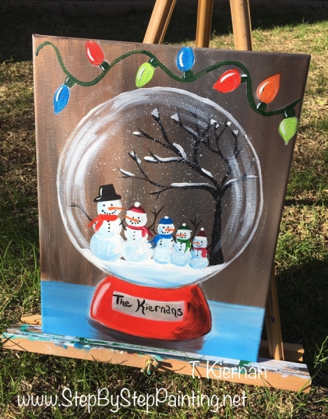 How To Paint A Snow Globe - Step By Step Painting