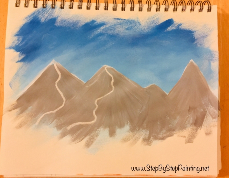 How To Paint Easy Mountains - Step By Step Acrylic Painting Tutorial