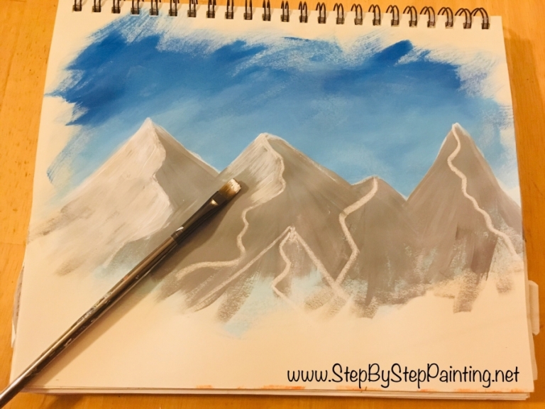 How To Paint Easy Mountains - Step By Step Acrylic Painting Tutorial