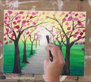 How To Paint A Spring Tree Path - Tracie Kiernan - Step By Step Painting