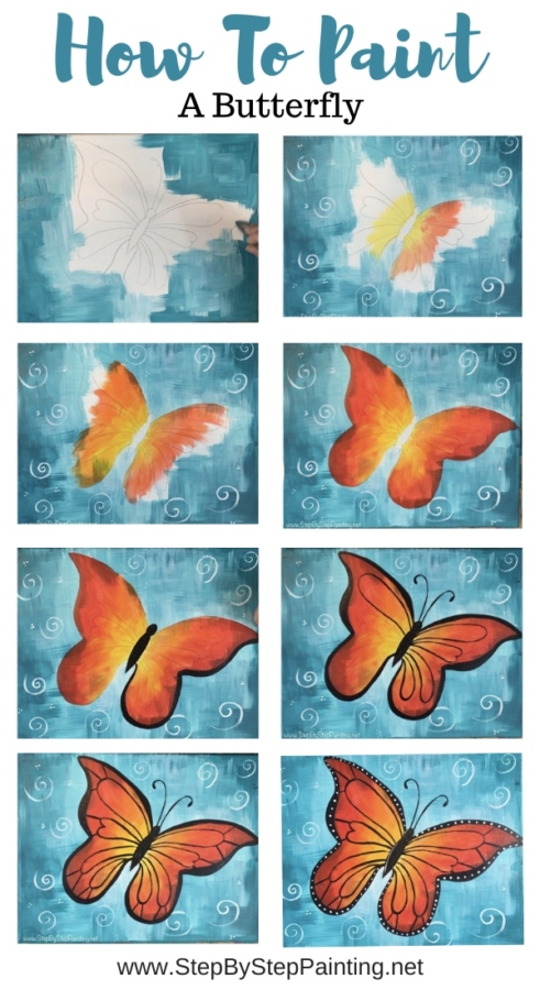 Butterfly Painting - How To Paint A Butterfly In Acrylics - Step By Step