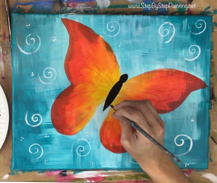 Butterfly Painting - How To Paint A Butterfly In Acrylics - Step By Step