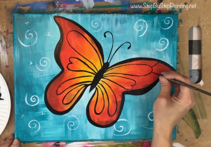 Butterfly Painting - How To Paint A Butterfly In Acrylics - Step By Step