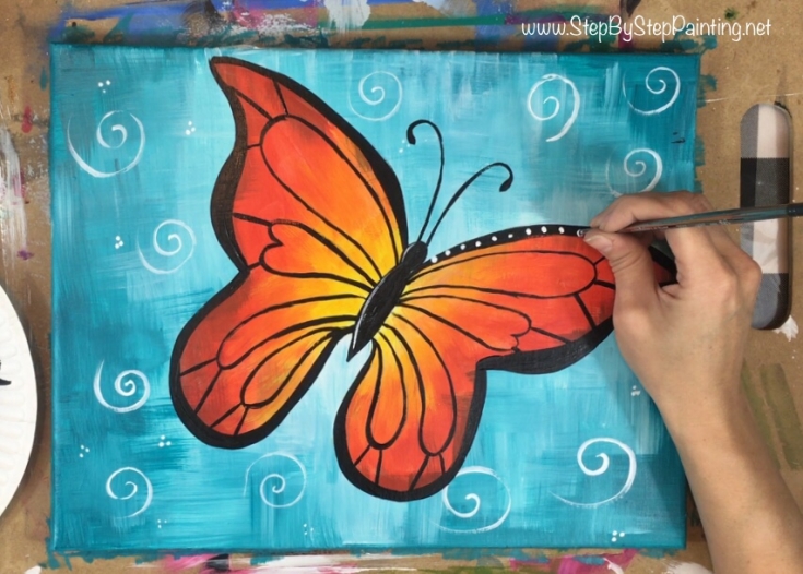 Butterfly Painting - How To Paint A Butterfly In Acrylics - Step By Step