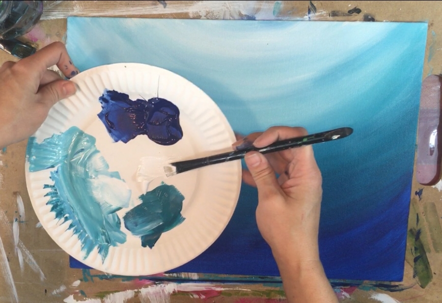 Underwater Painting - Step By Step Acrylic Tutorial - With Pictures