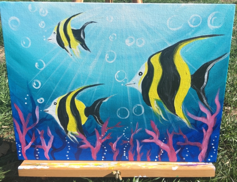 Underwater Painting - Step By Step Acrylic Tutorial - With Pictures