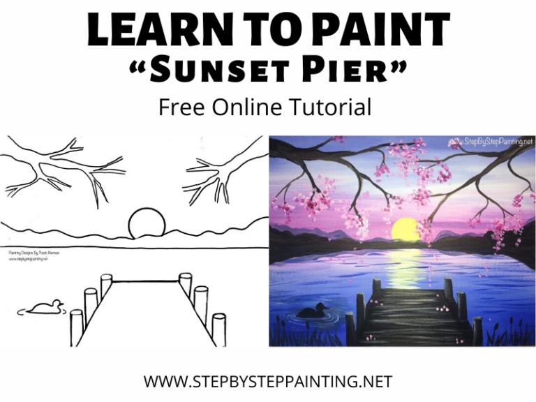 How To Paint A Sunset Lake Pier - Tracie Kiernan - Step By Step Painting