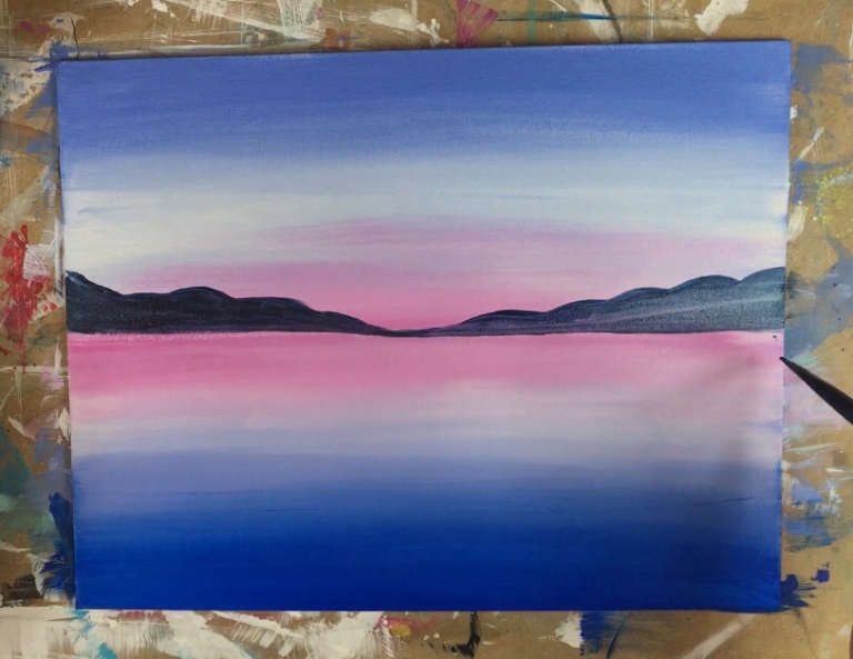 How To Paint A Sunset Lake Pier - Tracie Kiernan - Step By Step Painting