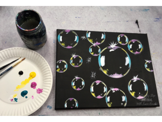 Bubble Painting - Step By Step Acrylic Tutorial - With Pictures