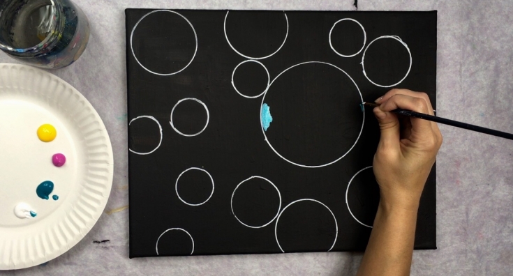 Bubble Painting - Step By Step Acrylic Tutorial - With Pictures