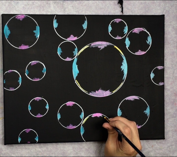Bubble Painting - Step By Step Acrylic Tutorial - With Pictures
