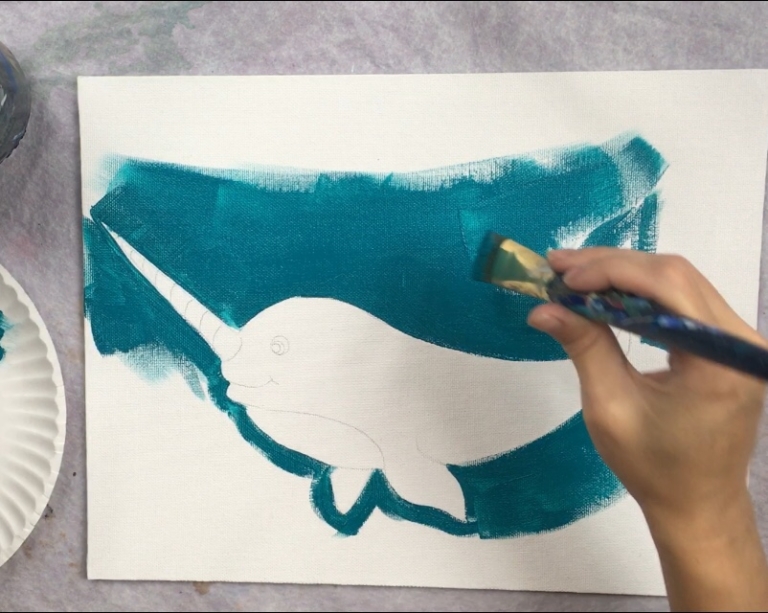 How To Paint A Narwhal - Tracie Kiernan - Step By Step Painting
