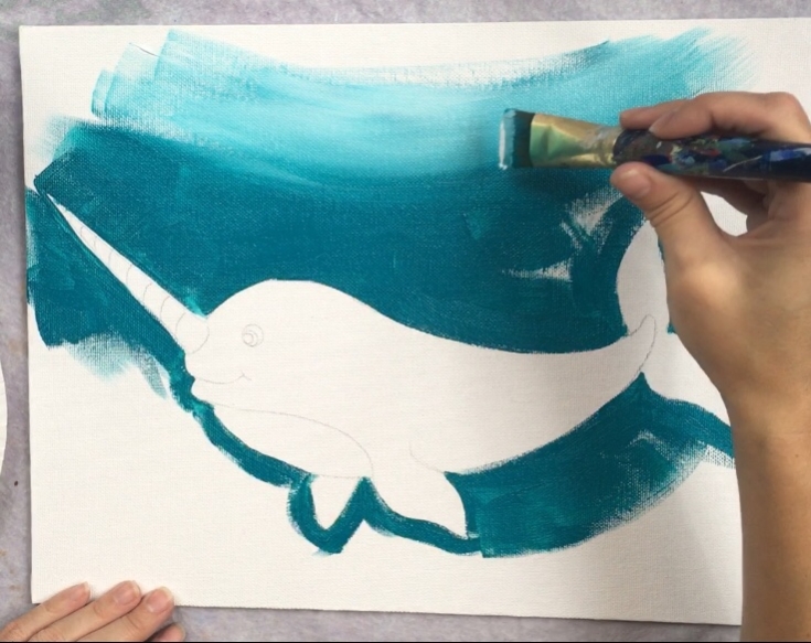How To Paint A Narwhal - Tracie Kiernan - Step By Step Painting