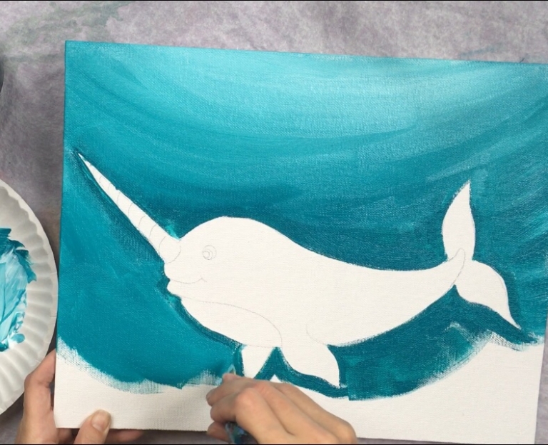 How To Paint A Narwhal - Tracie Kiernan - Step By Step Painting
