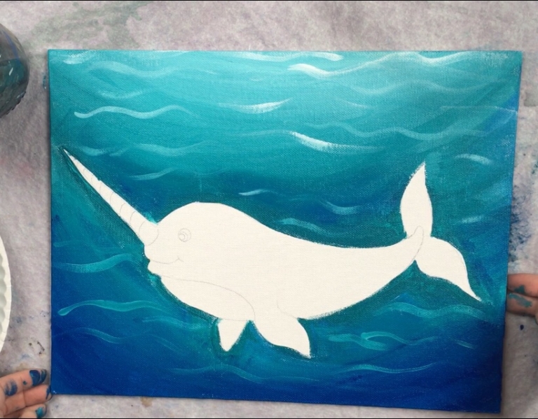 How To Paint A Narwhal - Tracie Kiernan - Step By Step Painting