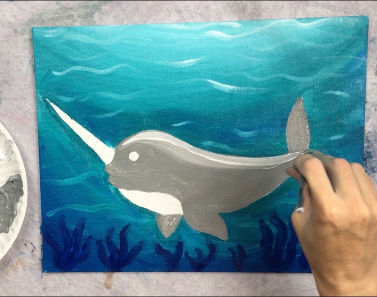 How To Paint A Narwhal - Tracie Kiernan - Step By Step Painting