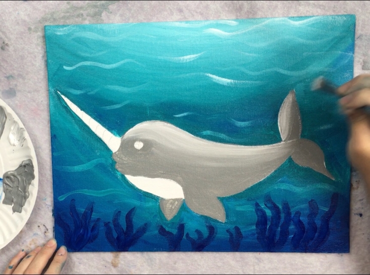How To Paint A Narwhal - Tracie Kiernan - Step By Step Painting