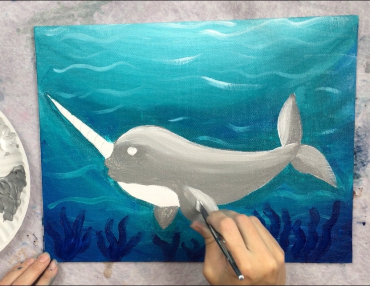 How To Paint A Narwhal - Tracie Kiernan - Step By Step Painting