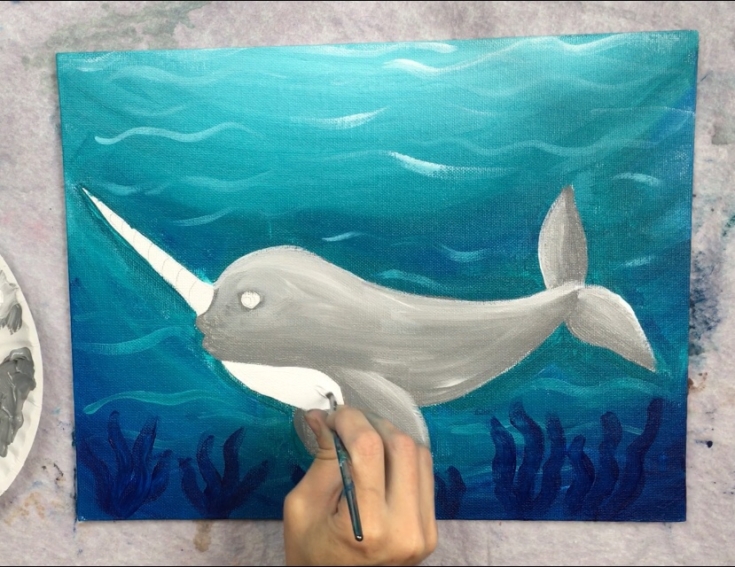 How To Paint A Narwhal - Tracie Kiernan - Step By Step Painting