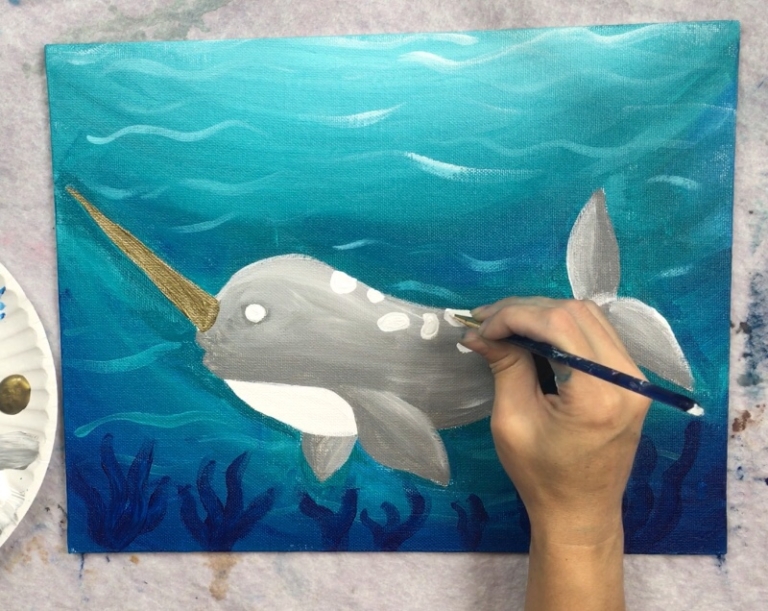 How To Paint A Narwhal - Tracie Kiernan - Step By Step Painting