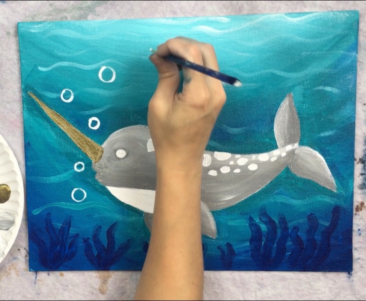 How To Paint A Narwhal - Tracie Kiernan - Step By Step Painting