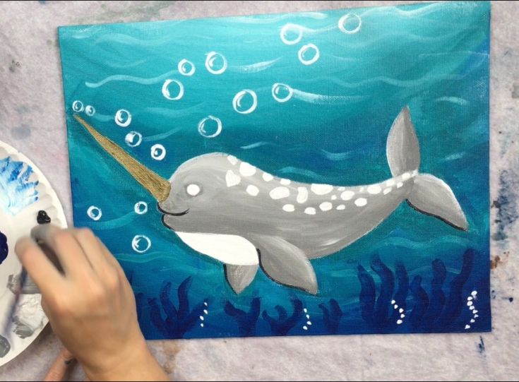 How To Paint A Narwhal - Tracie Kiernan - Step By Step Painting