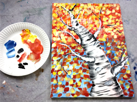 How To Paint A Fall Tree - Tracie Kiernan - Step By Step Painting