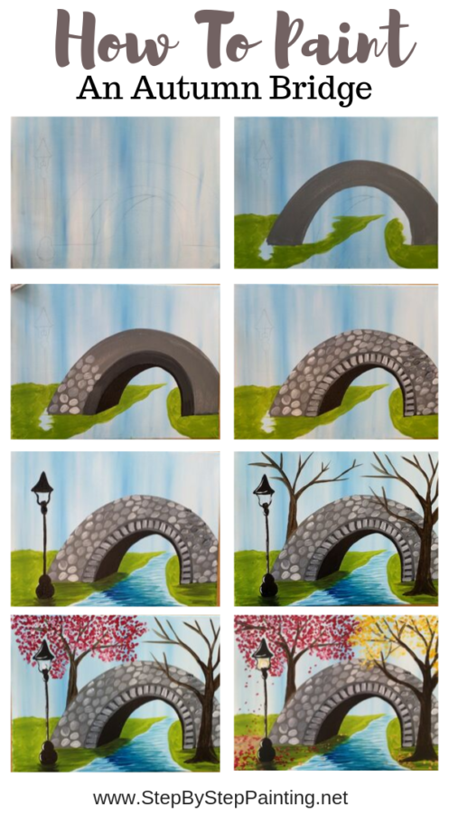 How To Paint An Autumn Bridge - Tracie Kiernan - Step By Step Painting