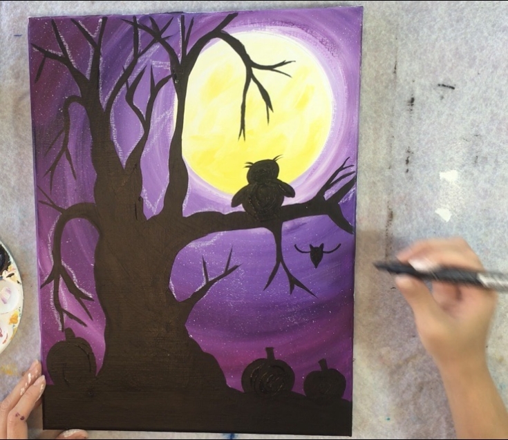 How To Paint A Spooky Tree - Tracie Kiernan - Step By Step Painting