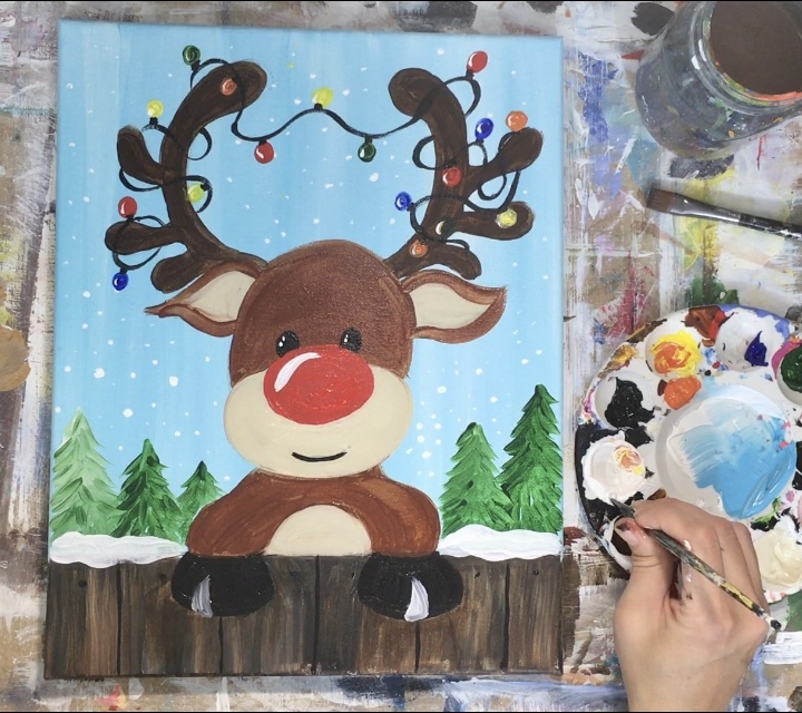 How To Paint A Cute Rudolph - Tracie Kiernan - Step By Step Painting
